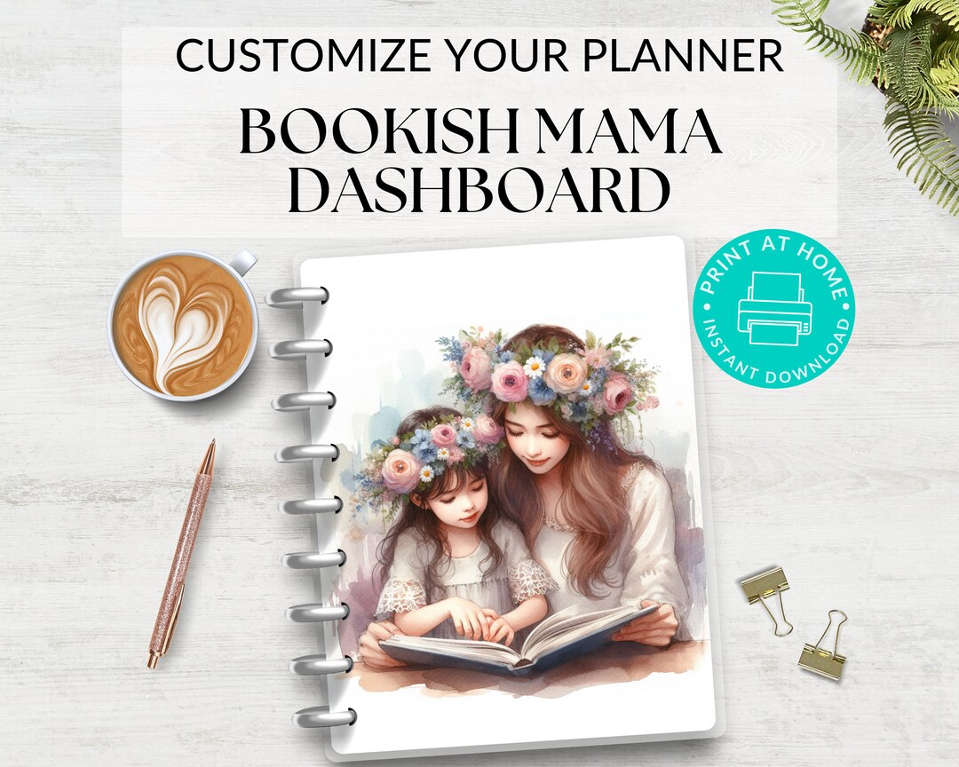 Bookish Mama Mothers Day Printable Planner Dashboard, Journal Spread, A5 Printable Page ...