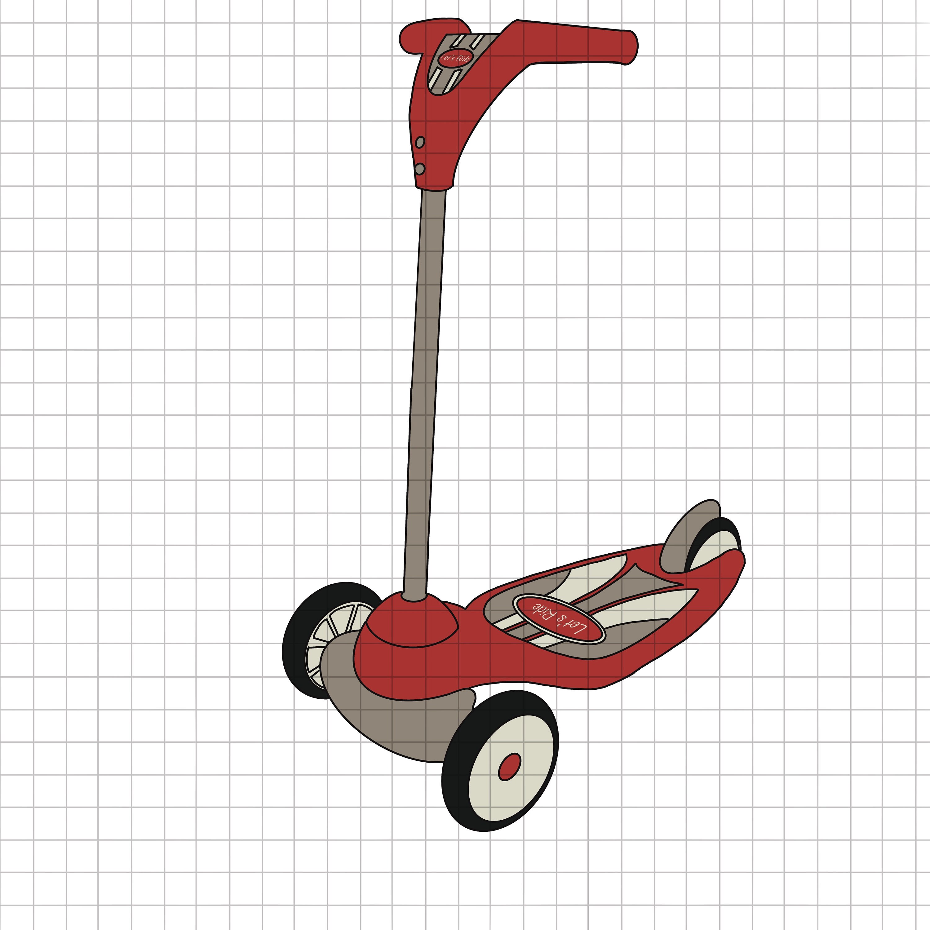 Spanglish Kids Niños Little Tikes Step Scooter Viral Clip Art Drawing ...