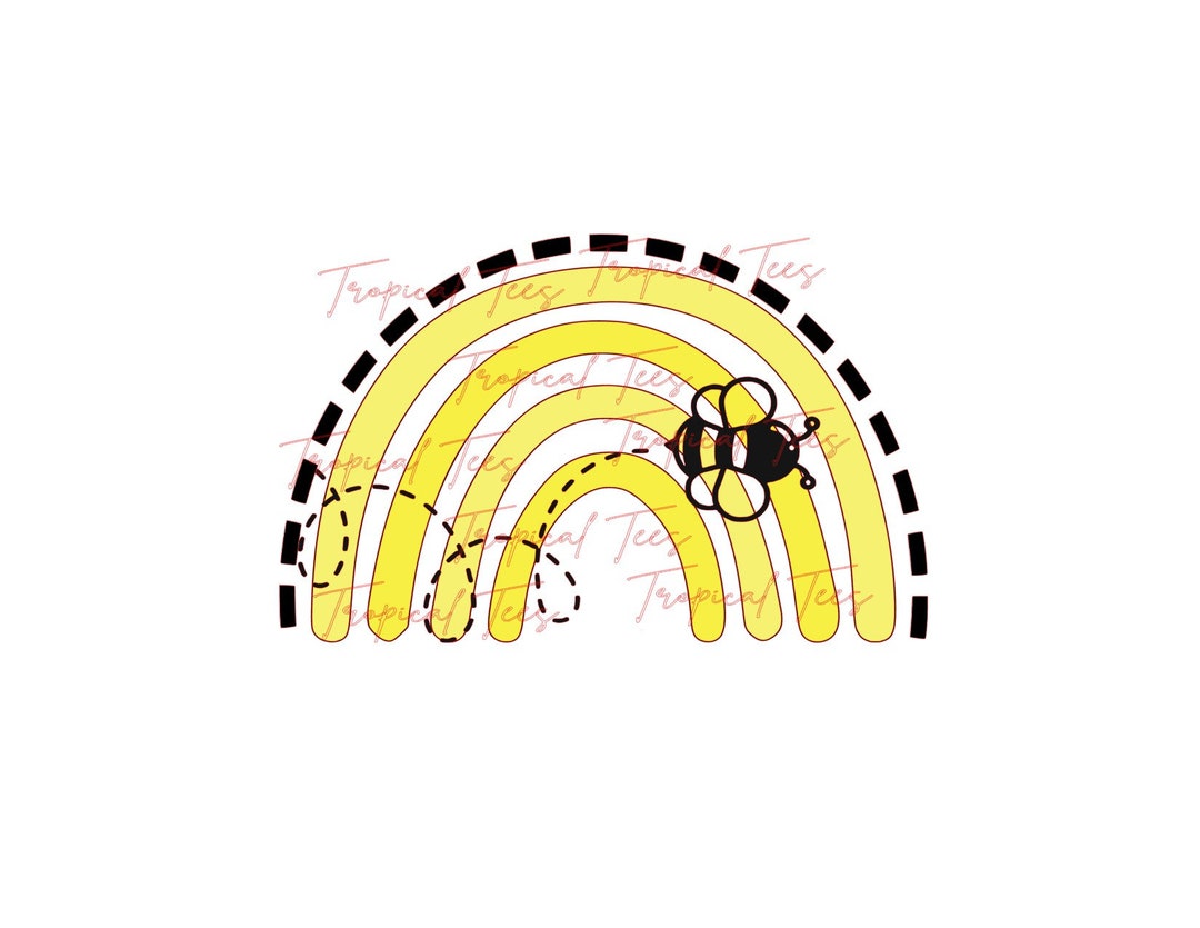 Bee Rainbow PNG Transparent Background - Etsy
