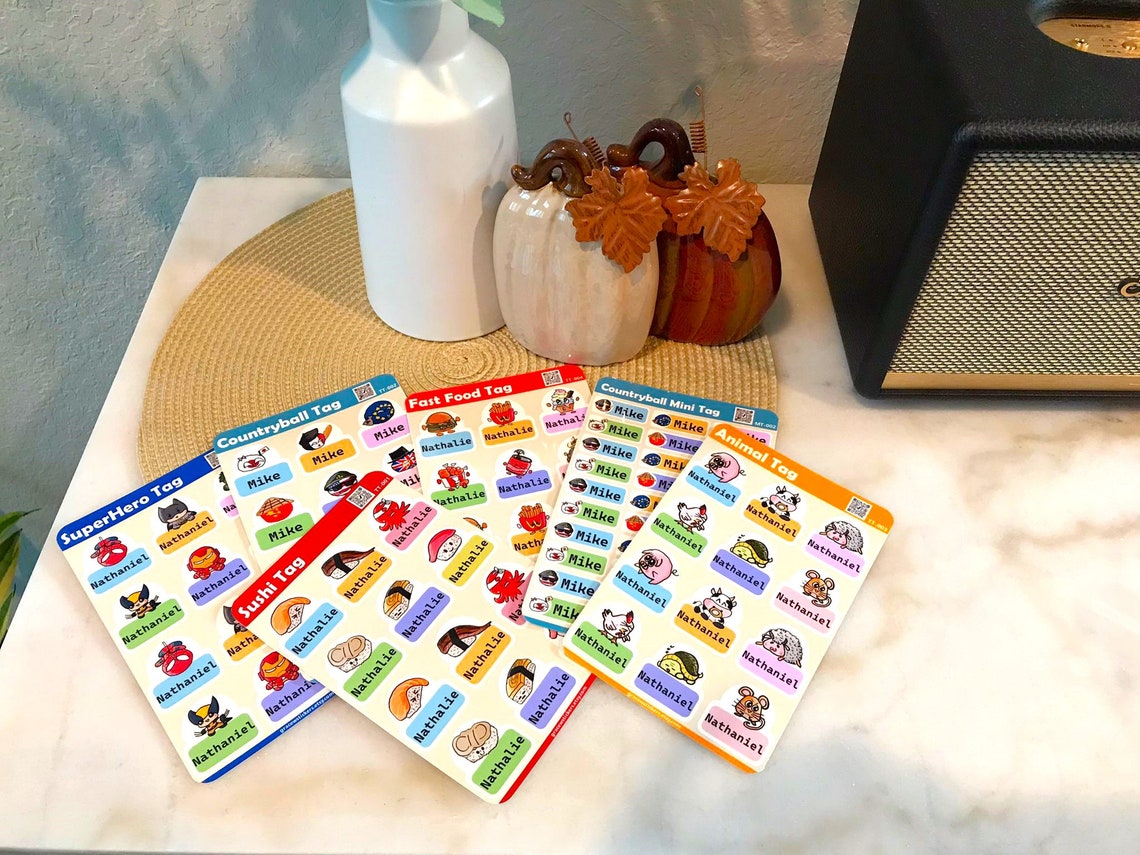 Mini Name Tags - Waterproof Labels - Dishwasher Safe Labels ...