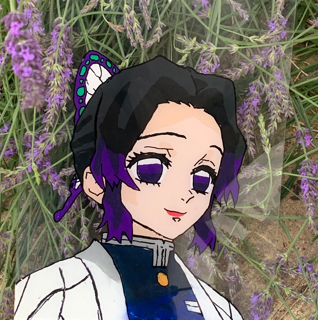 Shinobu Kocho demon Slayer Glass Painting - Etsy