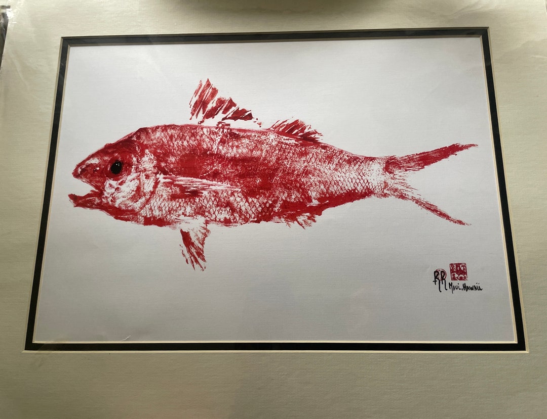 Gyotku Fish Print Red Snapper From Maui, HI - Etsy