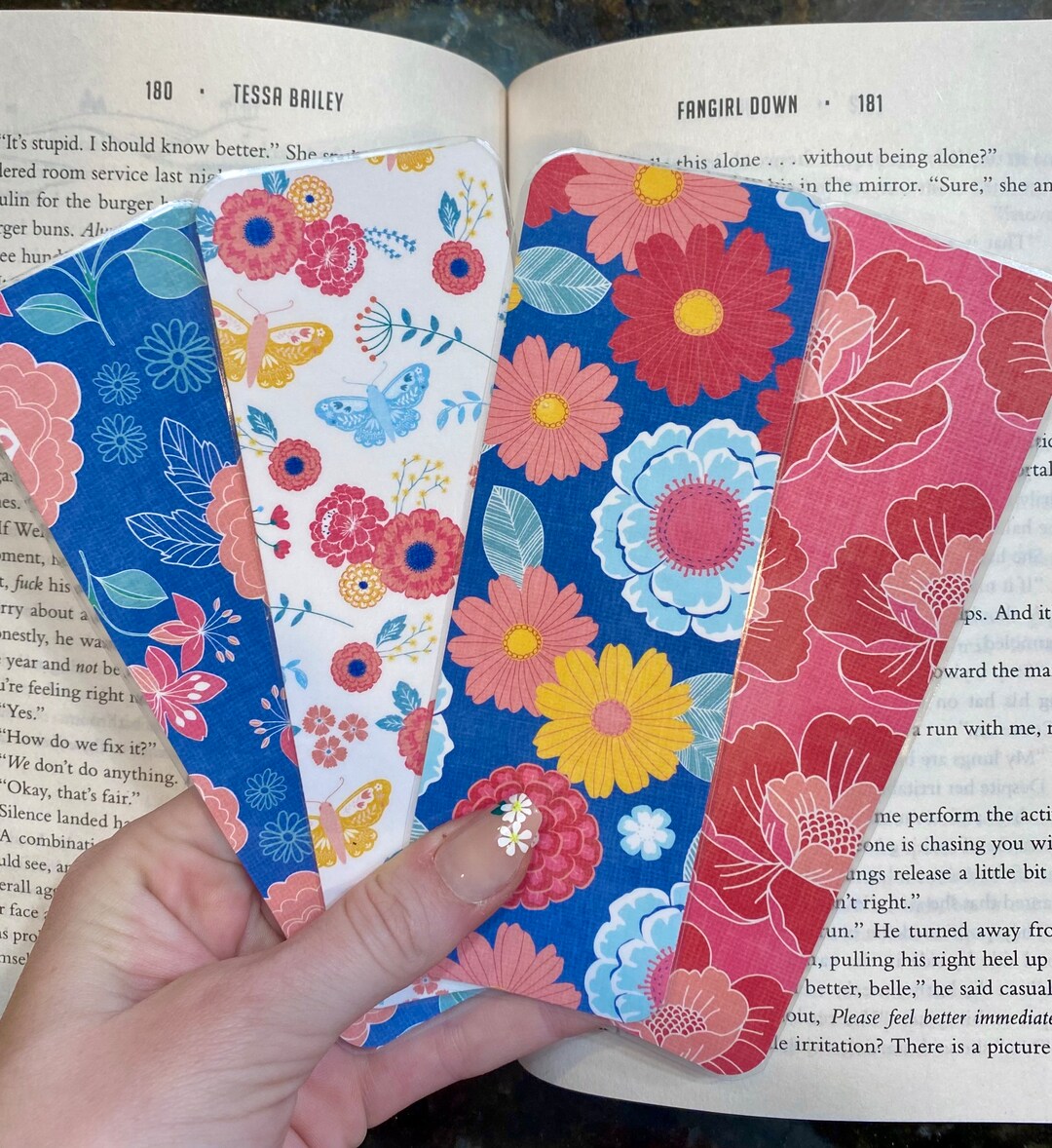 Fun Floral Laminated Bookmark Collection Patterned Paper Bookmarks ...