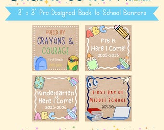 Back-to-school Mini Banners | First Day of School Hand Painted Banner ...