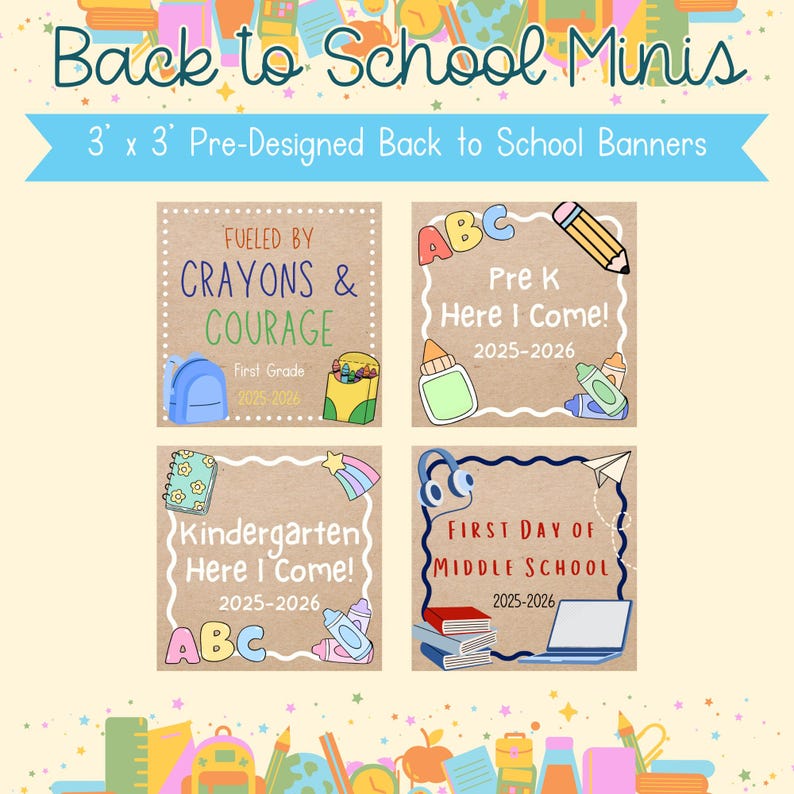 Custom Hand Painted Back to School Banner, First Day of School Mini ...