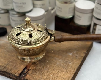 Copper Censer, Copper Incense Holder, Incense Burner With Wood Handle ...