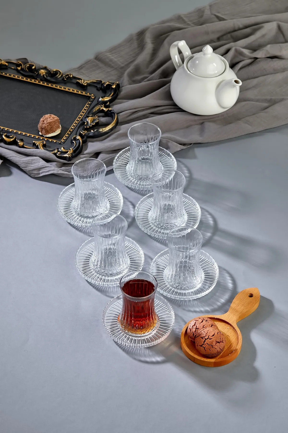 Handmade Turkish Tea Set Turkish Tea Cups and Saucers Tea Glasses and ...