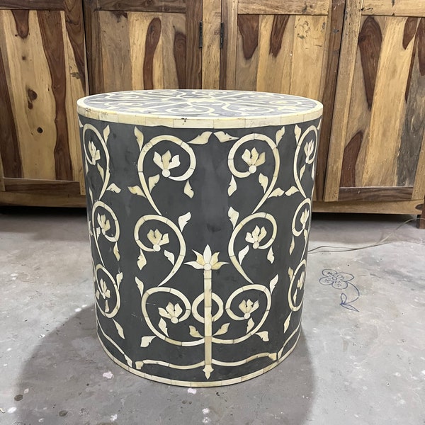Bone Inlay End Table - Etsy