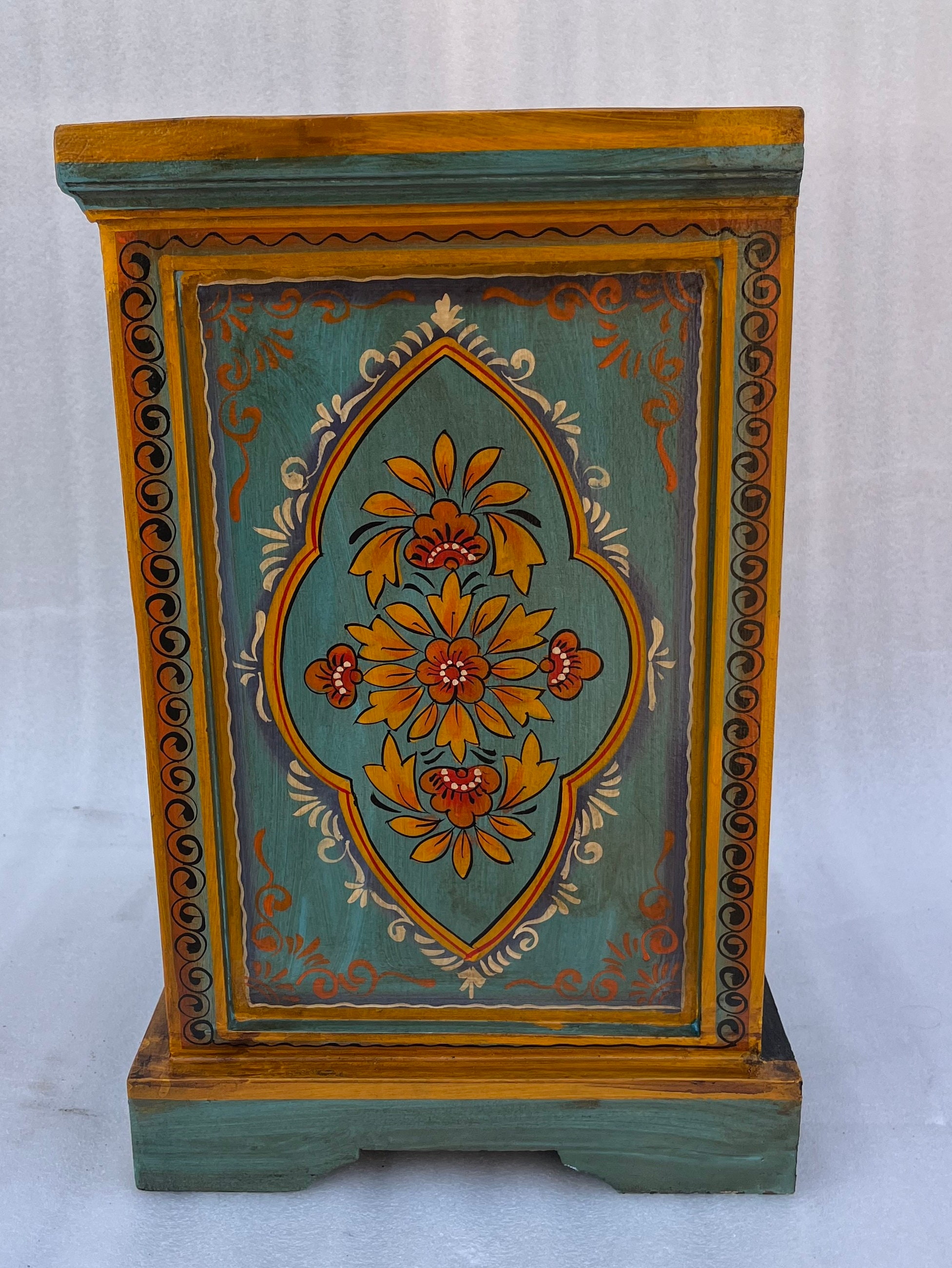 Wooden Mango Wood Painted Bedside Table,indian Handicrafts,home ...