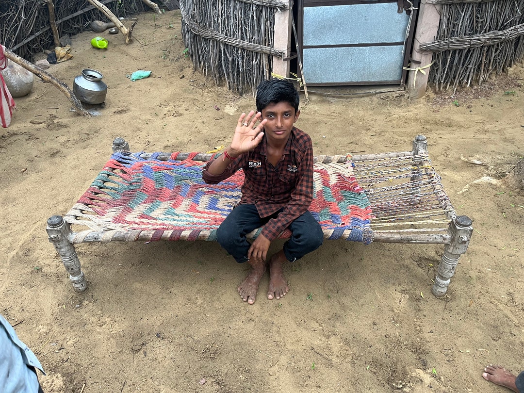 Wooden Old Look Solid Wood Rajasthani Villagers Charpai for Home,living ...