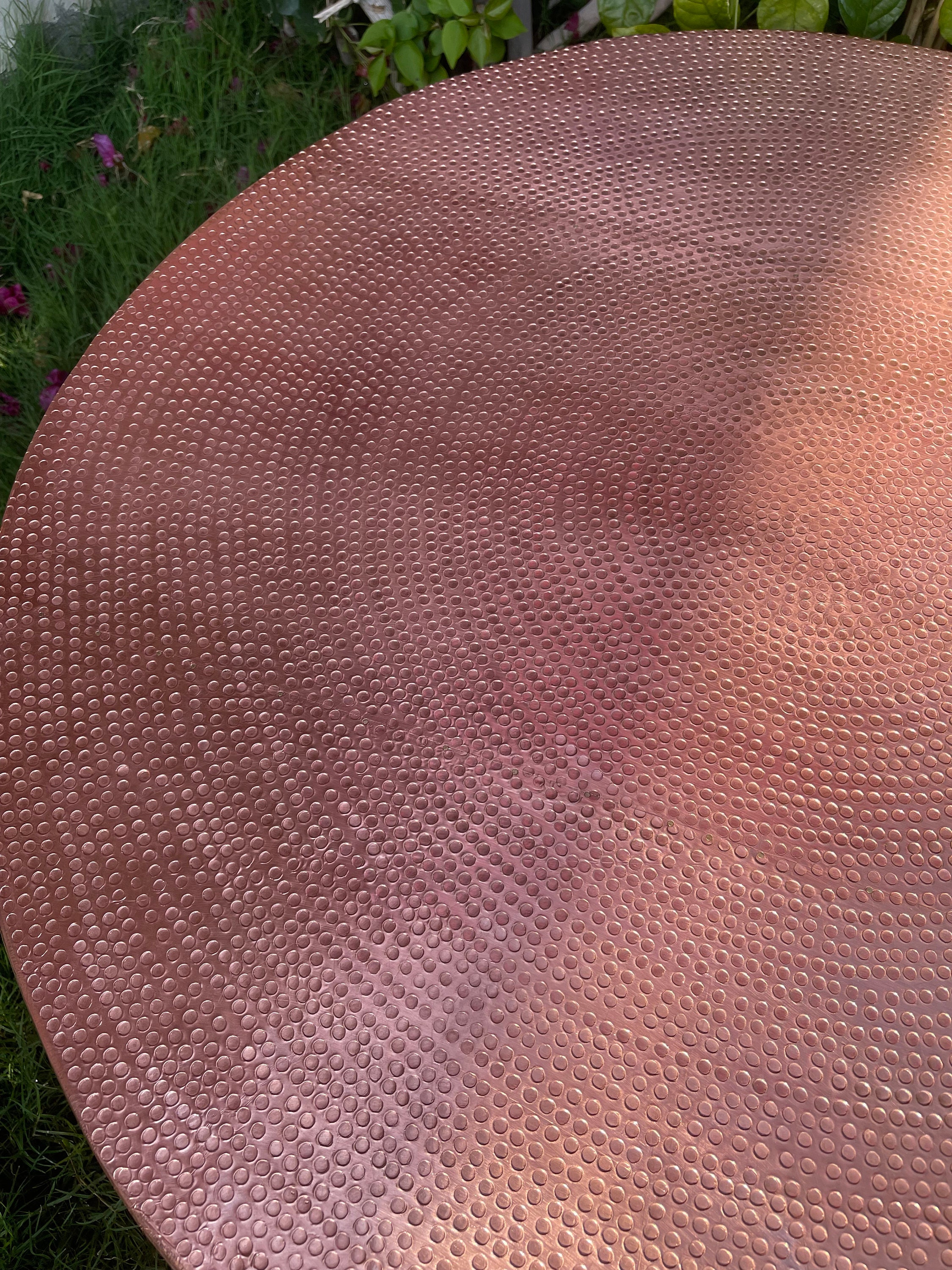 Wooden Round Copper Fitted With Hammer Punch Design Coffee - Etsy