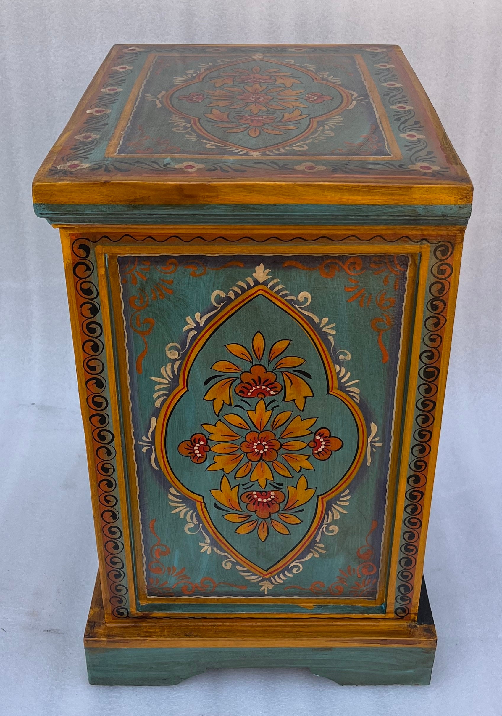 Wooden Mango Wood Painted Bedside Table,indian Handicrafts,home ...