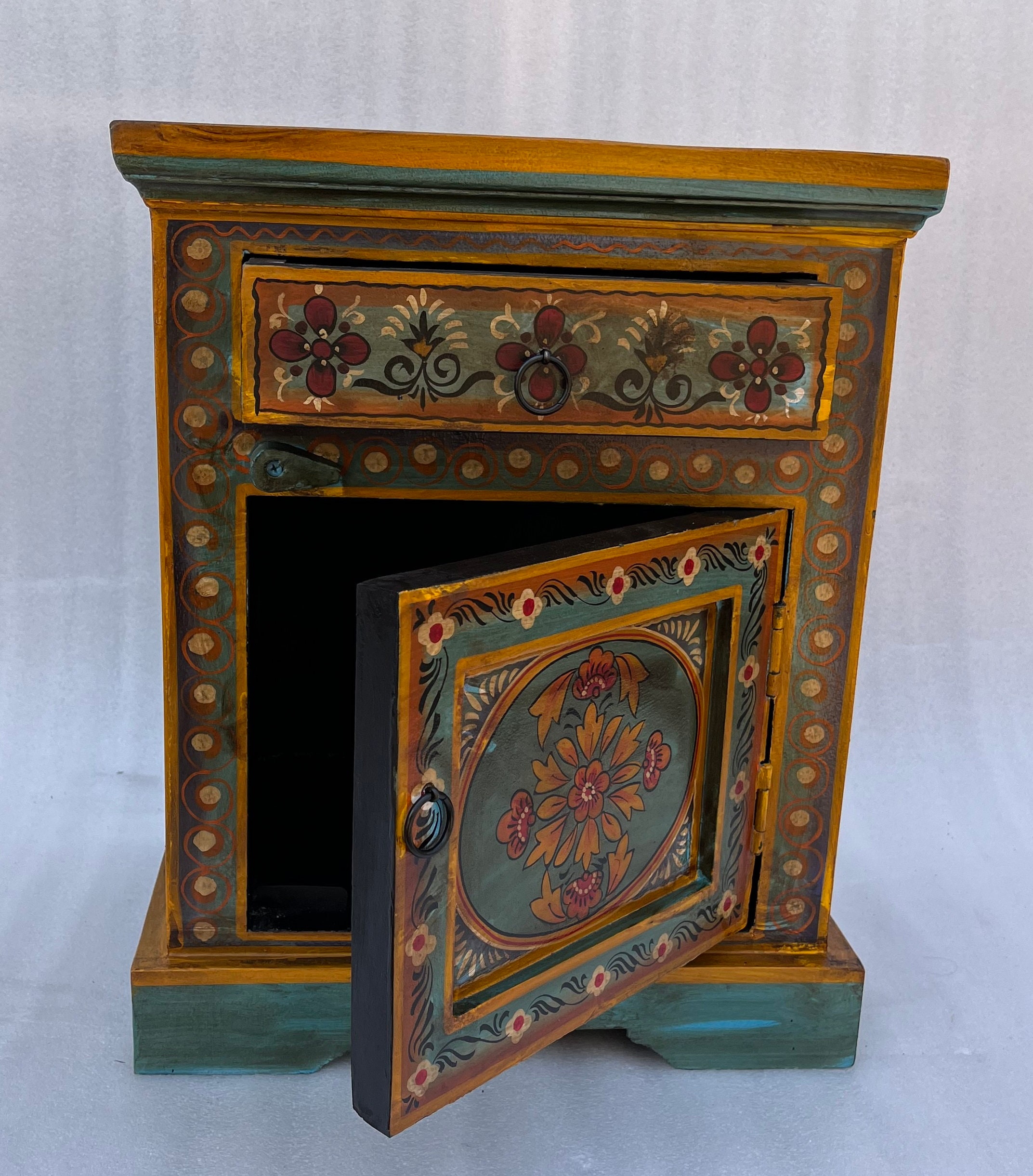 Wooden Mango Wood Painted Bedside Table,indian Handicrafts,home ...