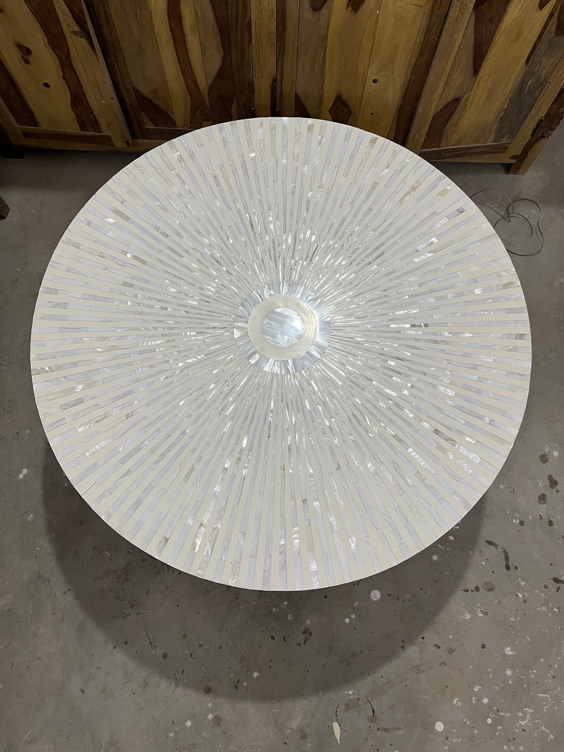 Wooden Bone Inlay Round Coffee Table,bone Inlay Cocktail Table,white ...