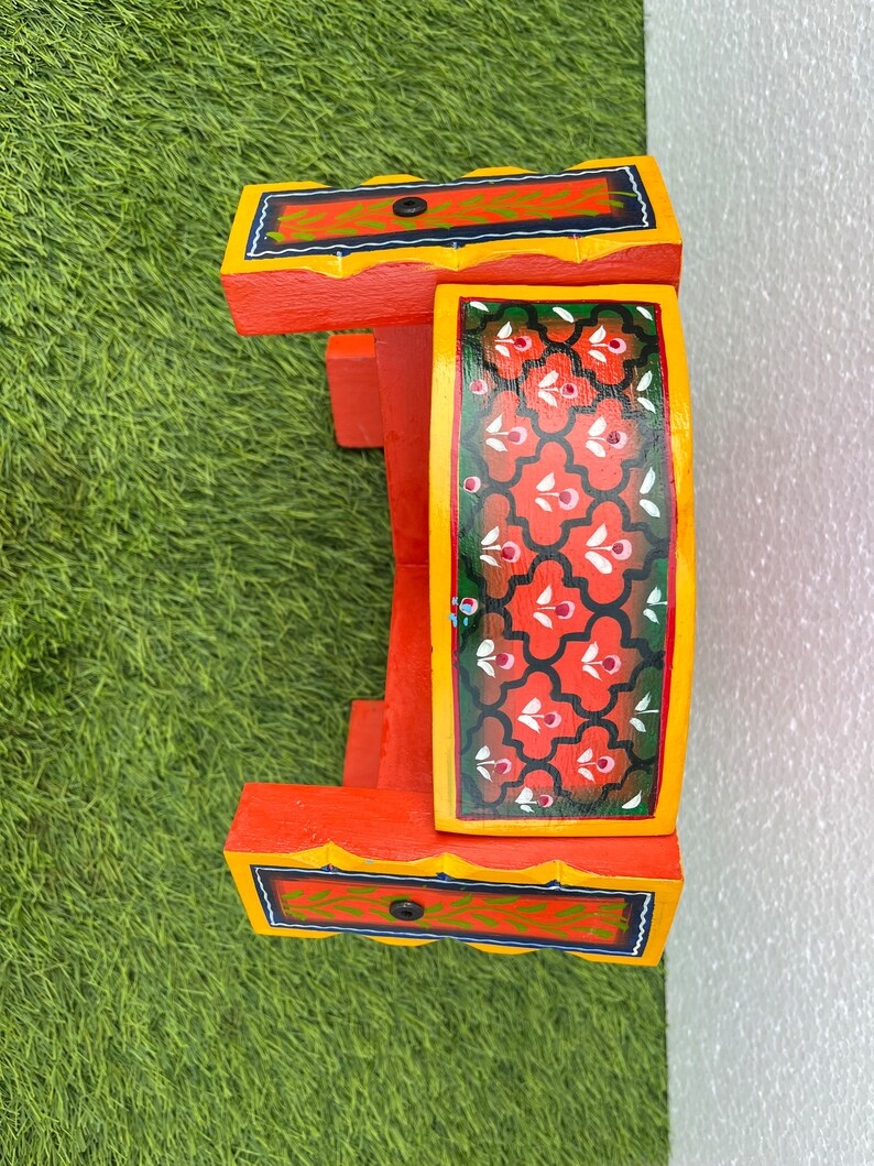 Wooden Round Painted Orange Color Chakki Tableindian Coffee - Etsy