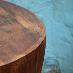 Wooden Solid Wood Natural Polished Drum Round Coffee Table,dining ...