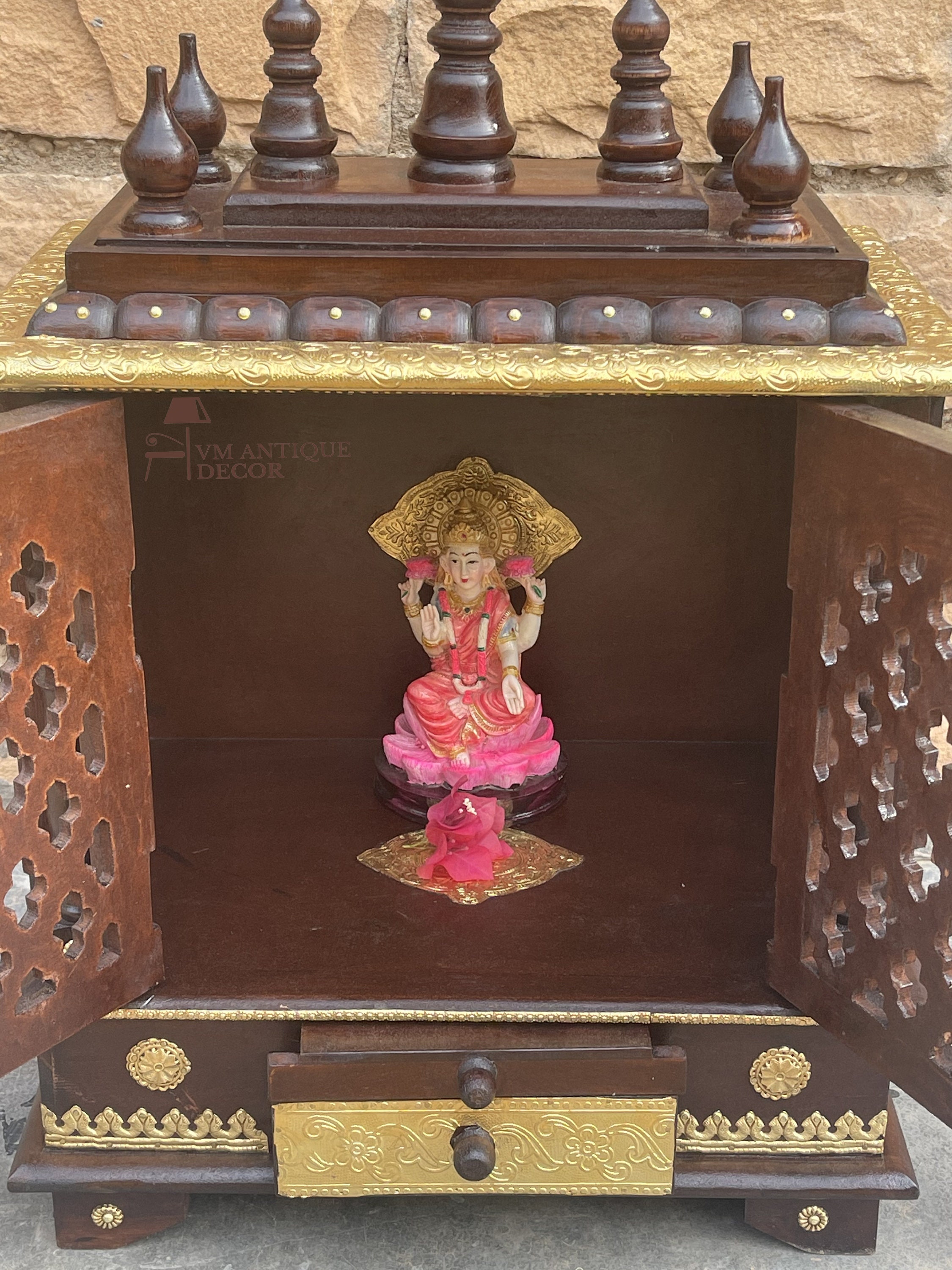 Wooden Temple Wall Hanging Mandir Pooja Ghar Mandap for Worship Home ...