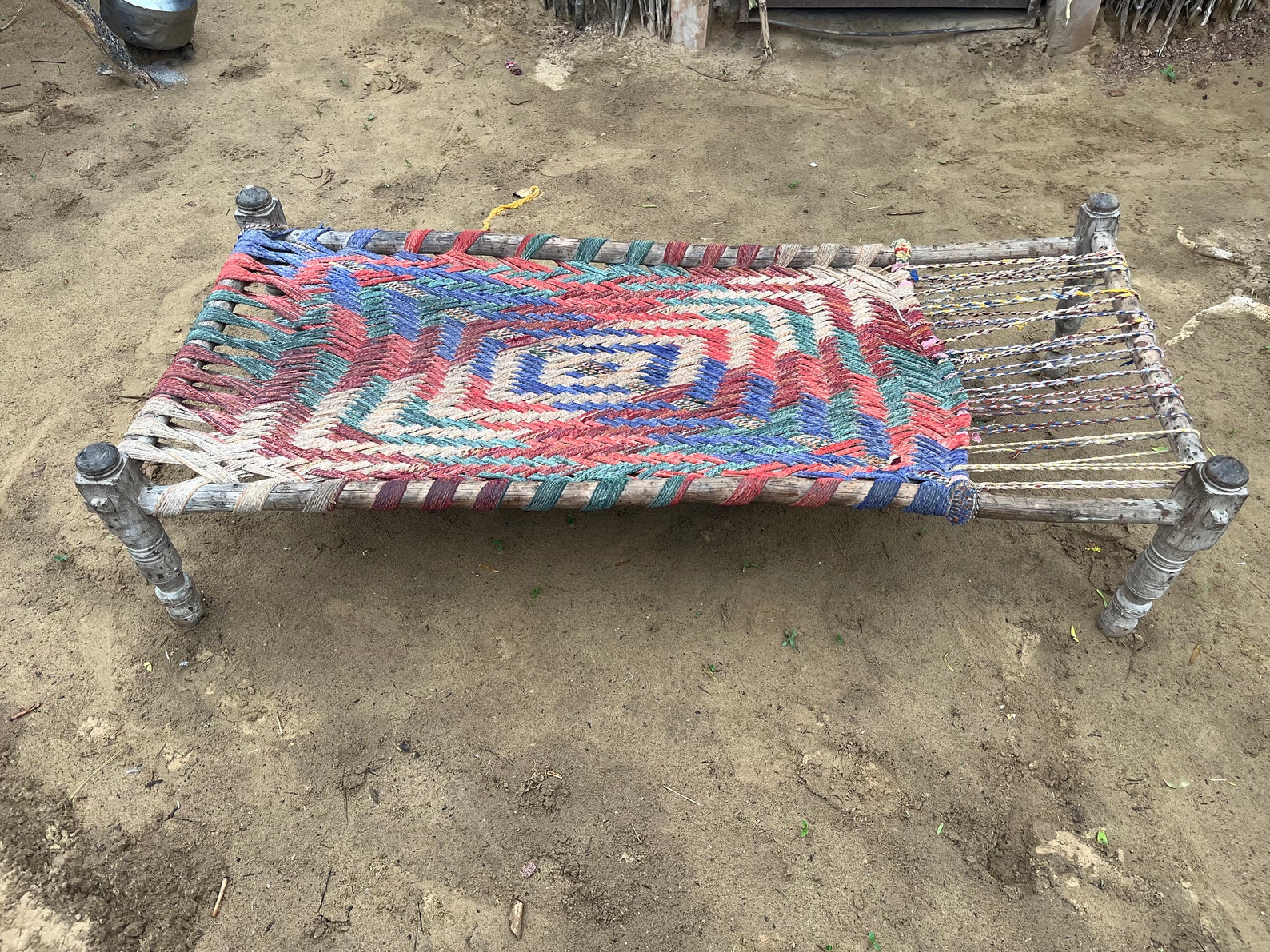 Wooden Old Look Solid Wood Rajasthani Villagers Charpai for Home,living ...