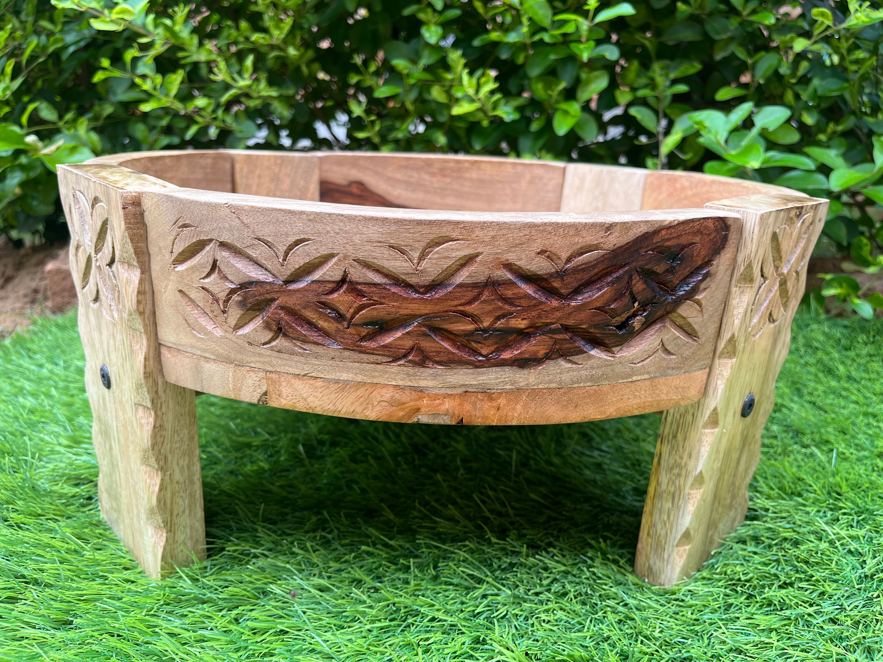 Wooden Solid Wood Round Indian Chakki Coffee Table,center Hukka Table ...