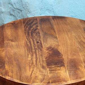 Wooden Solid Wood Natural Polished Drum Round Coffee Table,dining ...