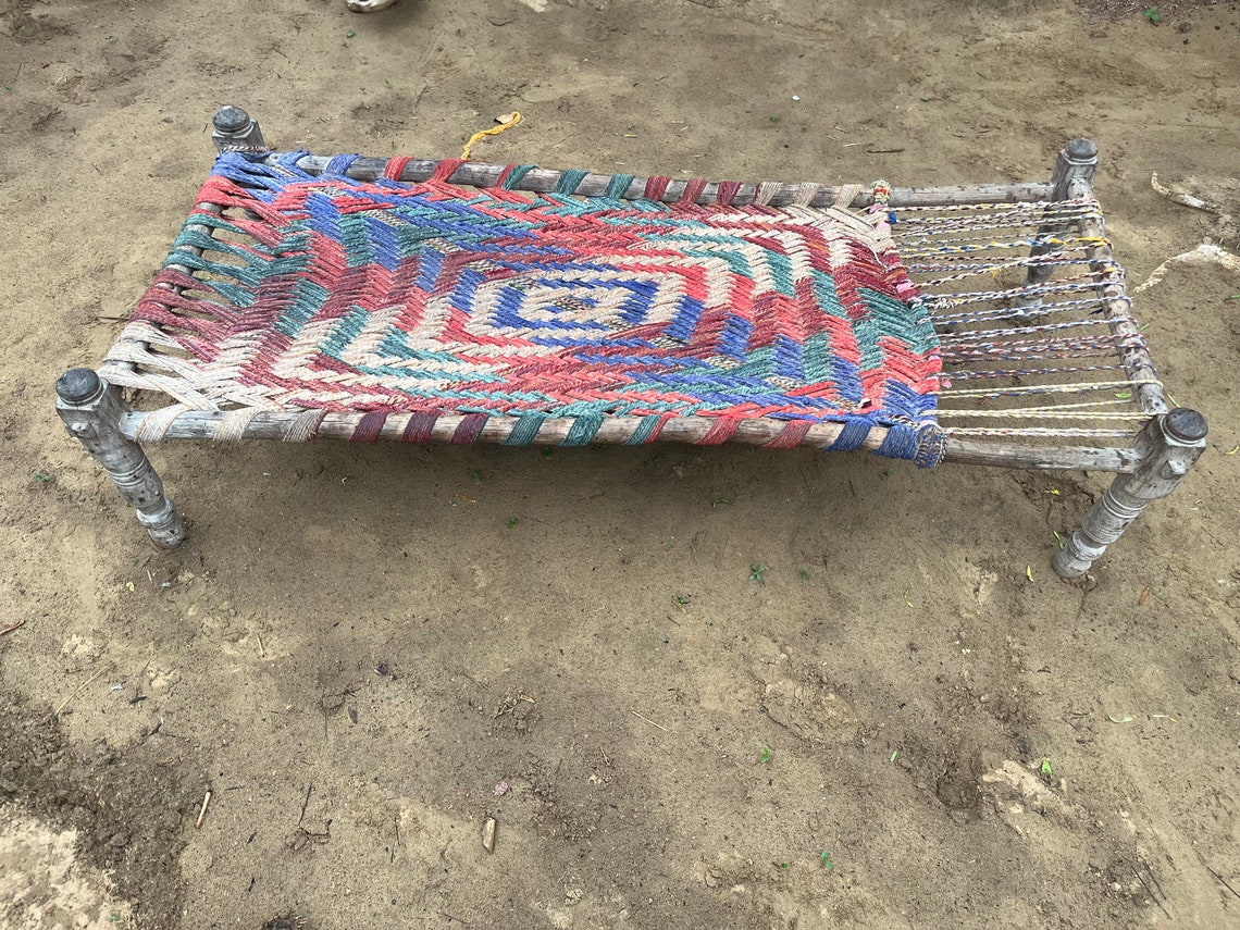 Wooden Old Look Solid Wood Rajasthani Villagers Charpai for Home,living ...