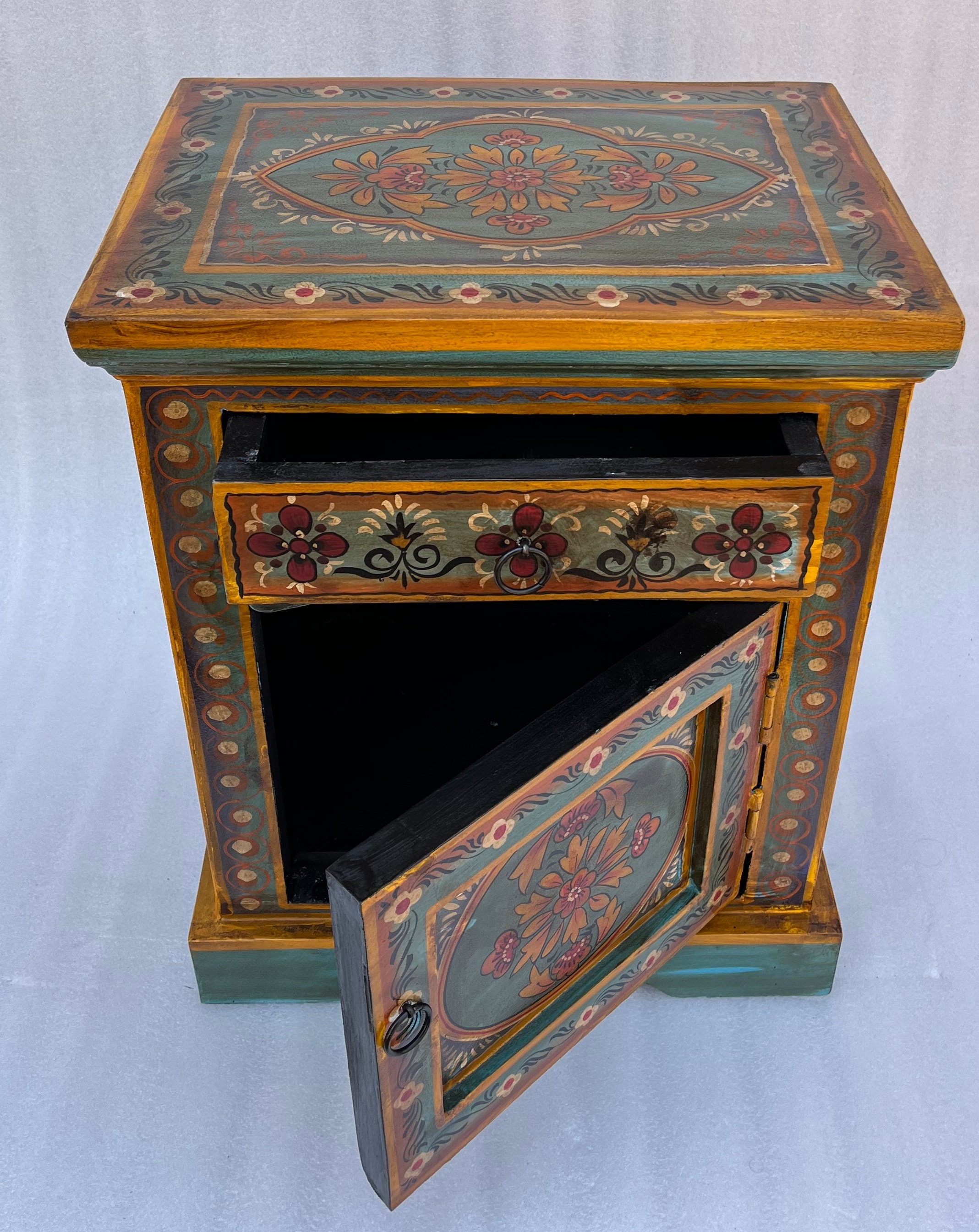 Wooden Mango Wood Painted Bedside Table,indian Handicrafts,home ...