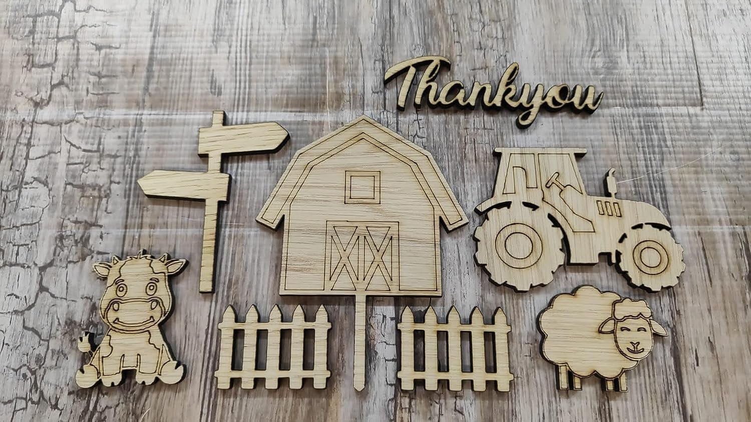 Farm Cake Oak Wooden Topper Set - Etsy