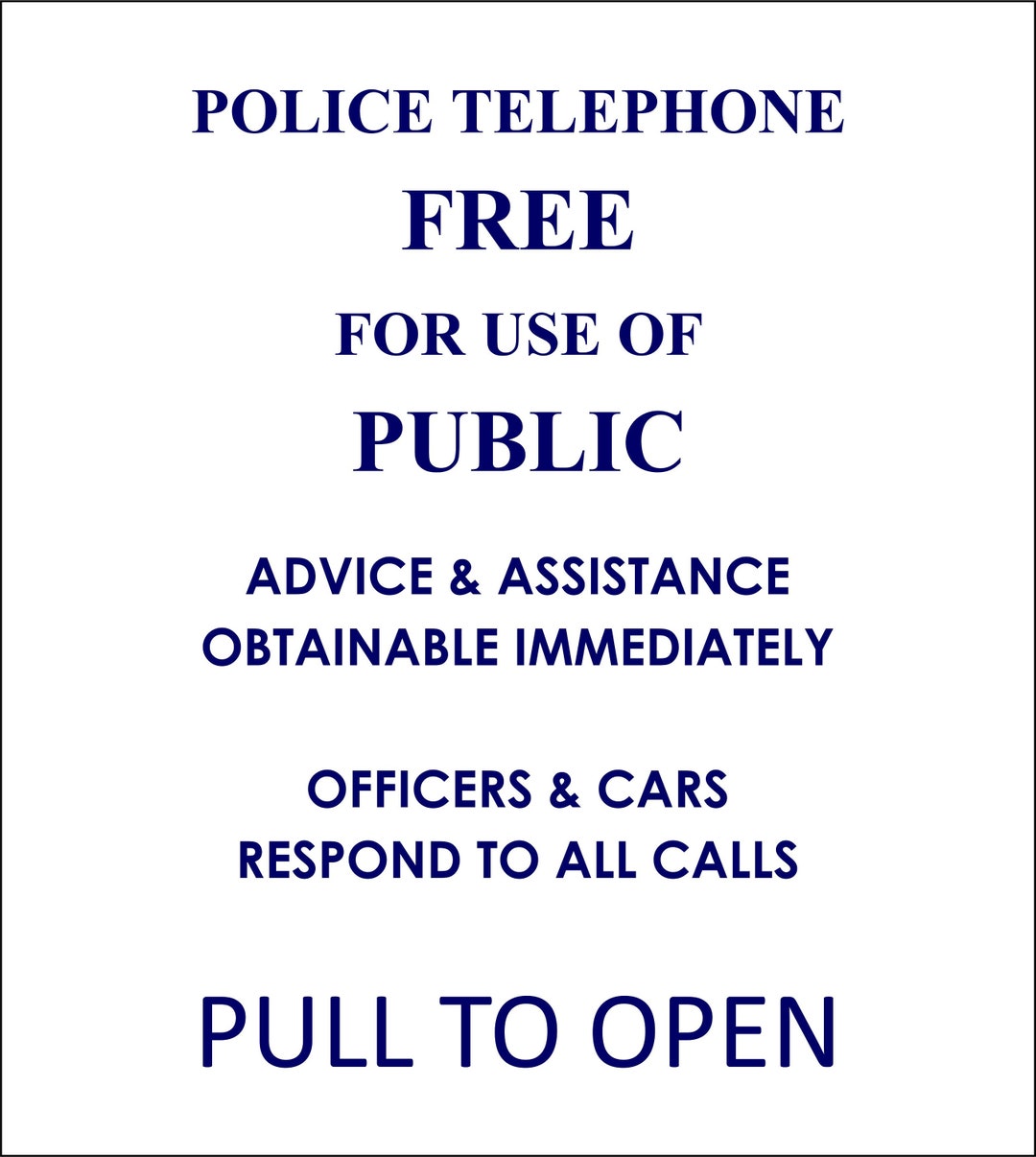 Dr Who Inspired Police Public Call Box Tardis Sign Black 3mm Plastic ...