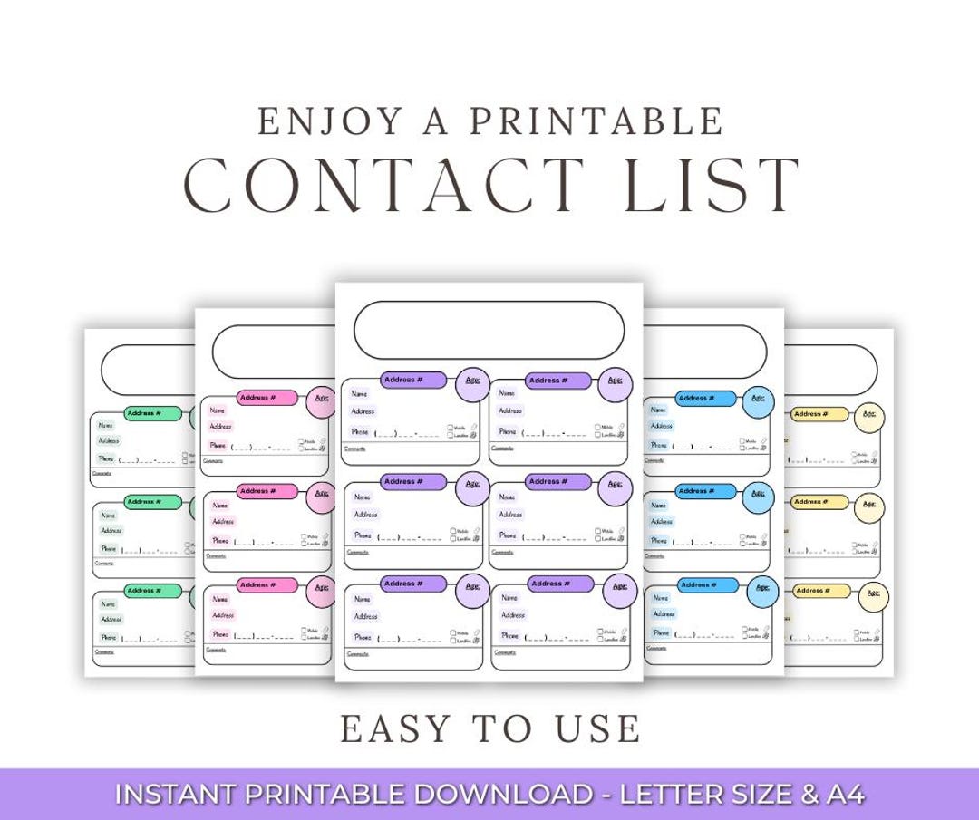 Letter Writing, Phone Number and Address Stationary Book, Printable ...