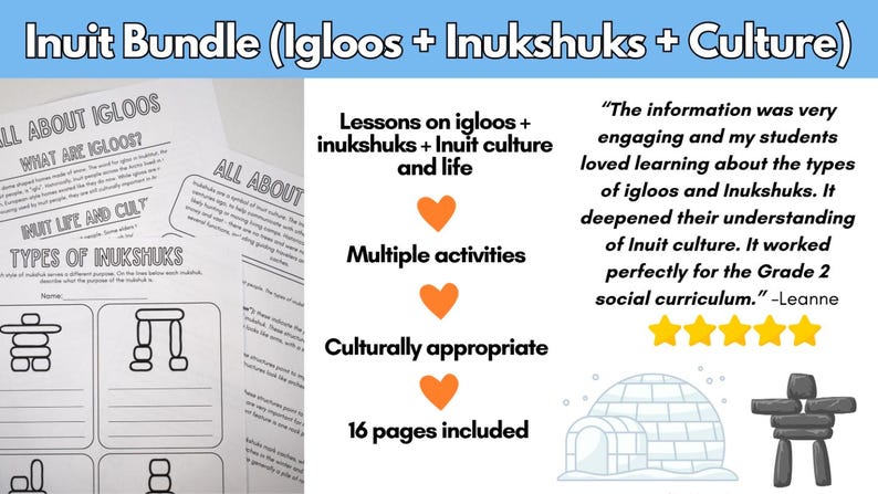 Inuit Indigenous Culture Bundle, Indigenous Education, Elementary ...