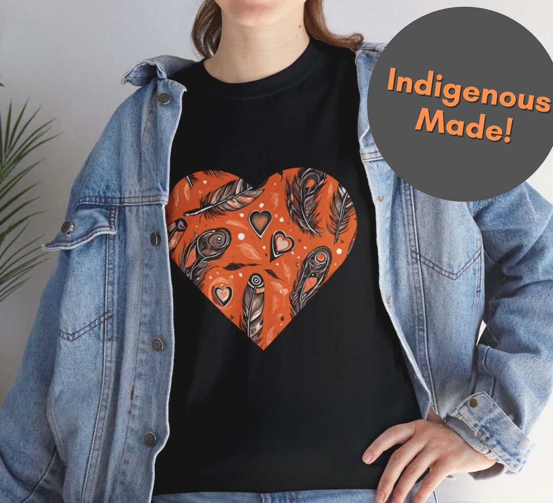 Orange Shirt Day, Indigenous Feather Tee, First Nations Art Shirt ...
