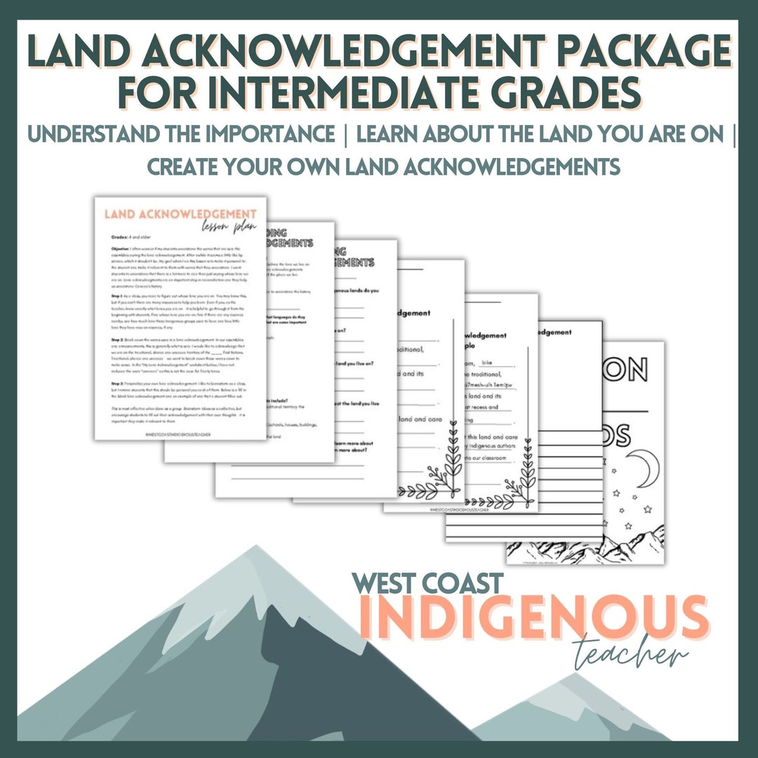 Land Acknowledgement Intermediate Indigenous Education Resource - Etsy ...