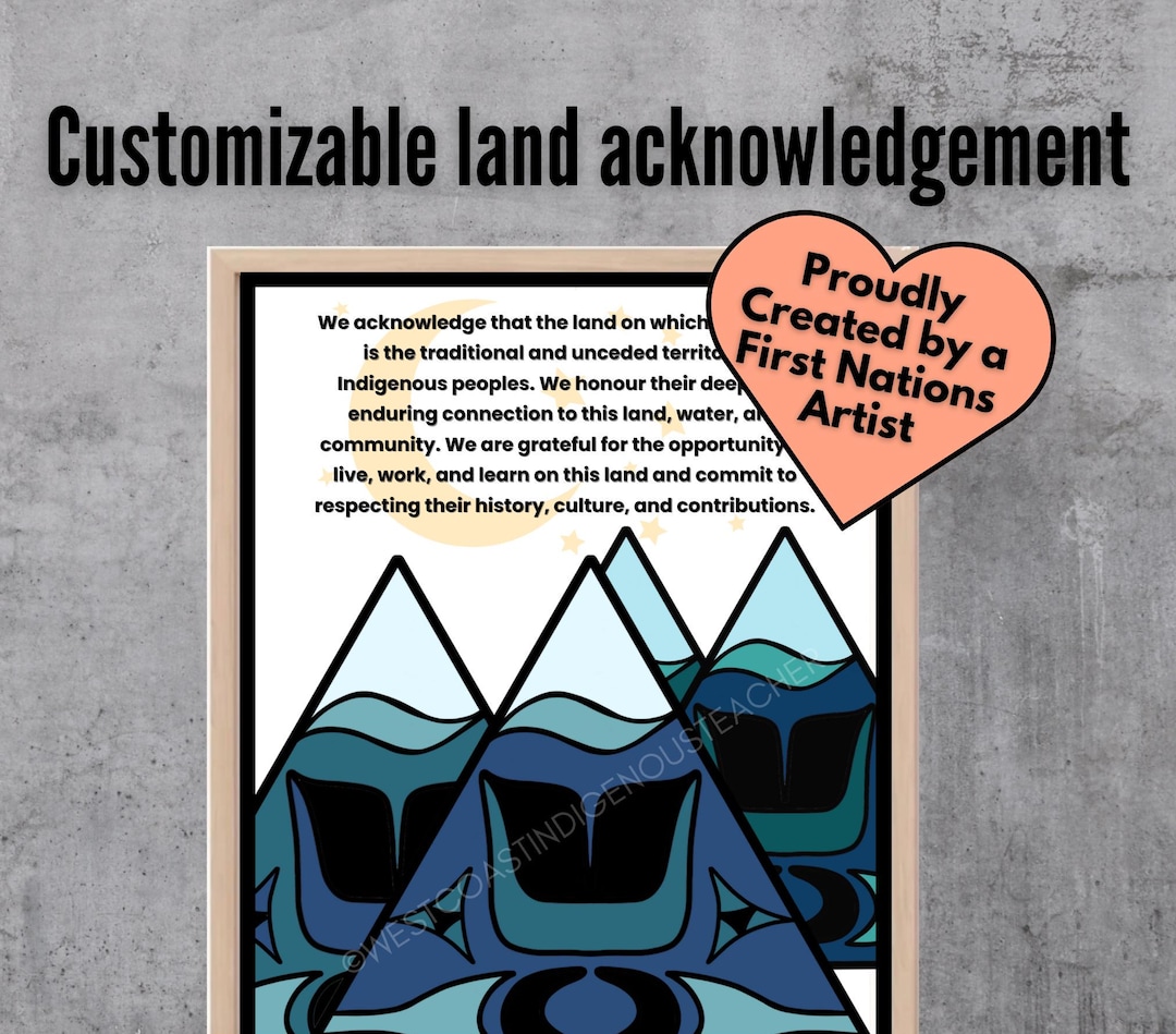 Personalized Customizable Land Acknowledgment Printable With Indigenous ...