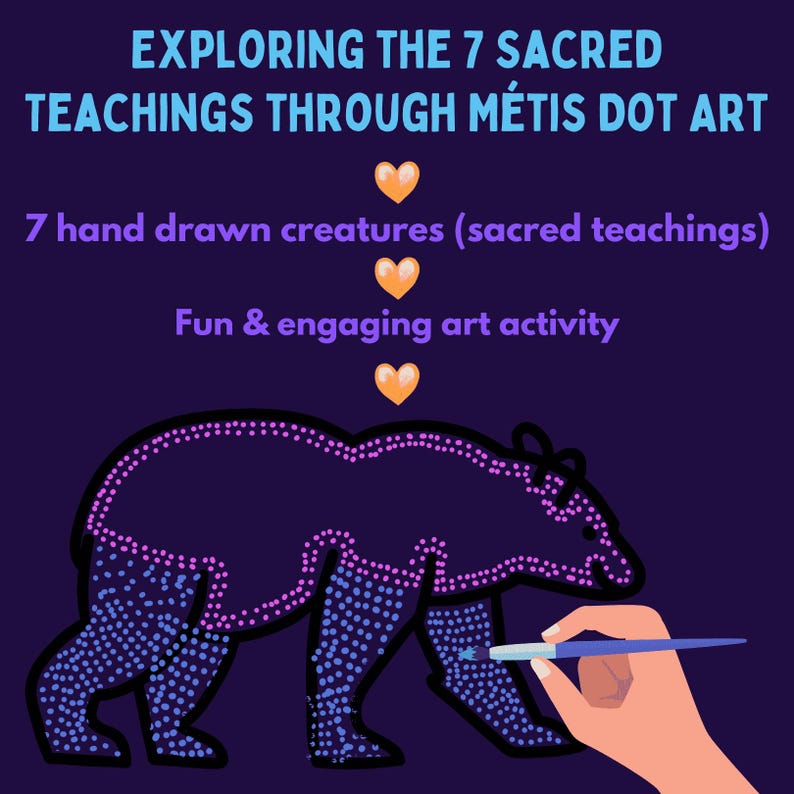 The 7 Sacred Indigenous Teachings With Métis Dot Art, Indigenous ...