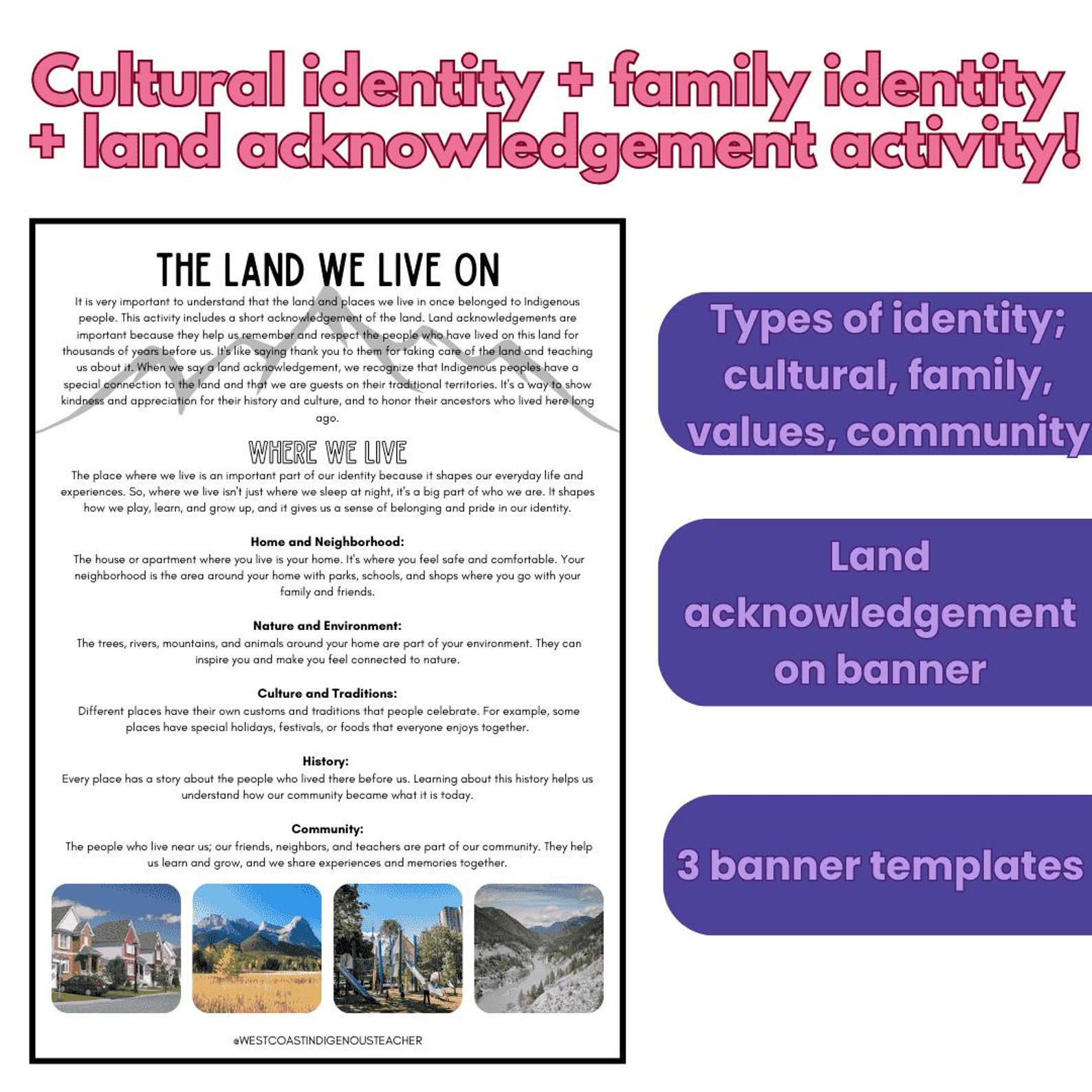 All About Me Banner Craft, Cultural Identity Activity, Land ...