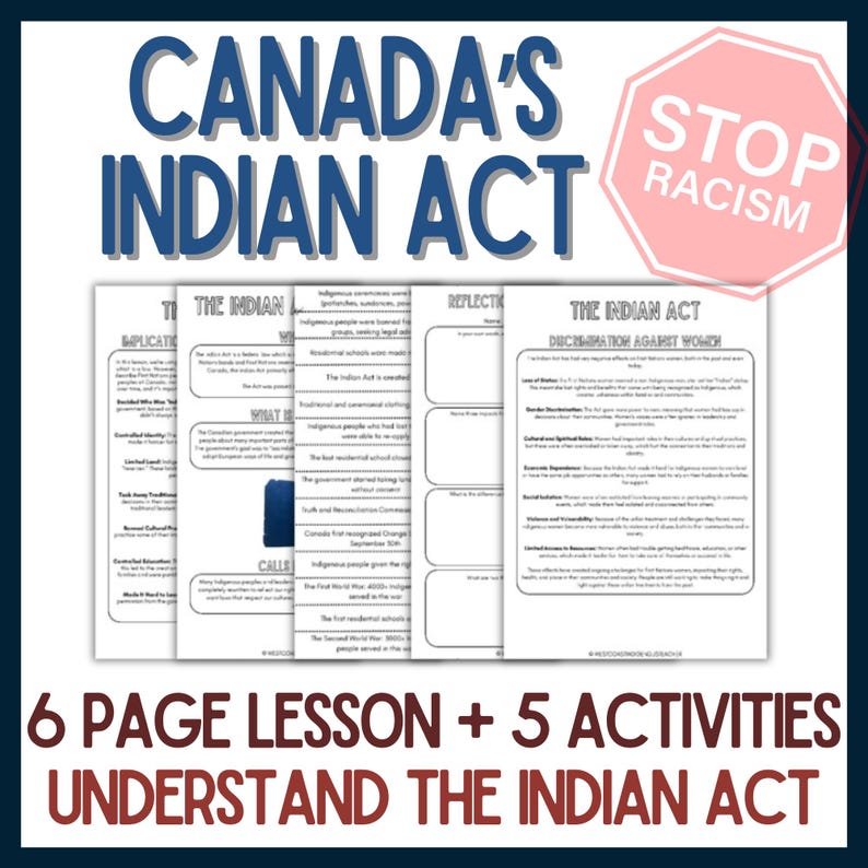 Indigenous Education, Indian Act, Research Project, Middle High Lesson ...