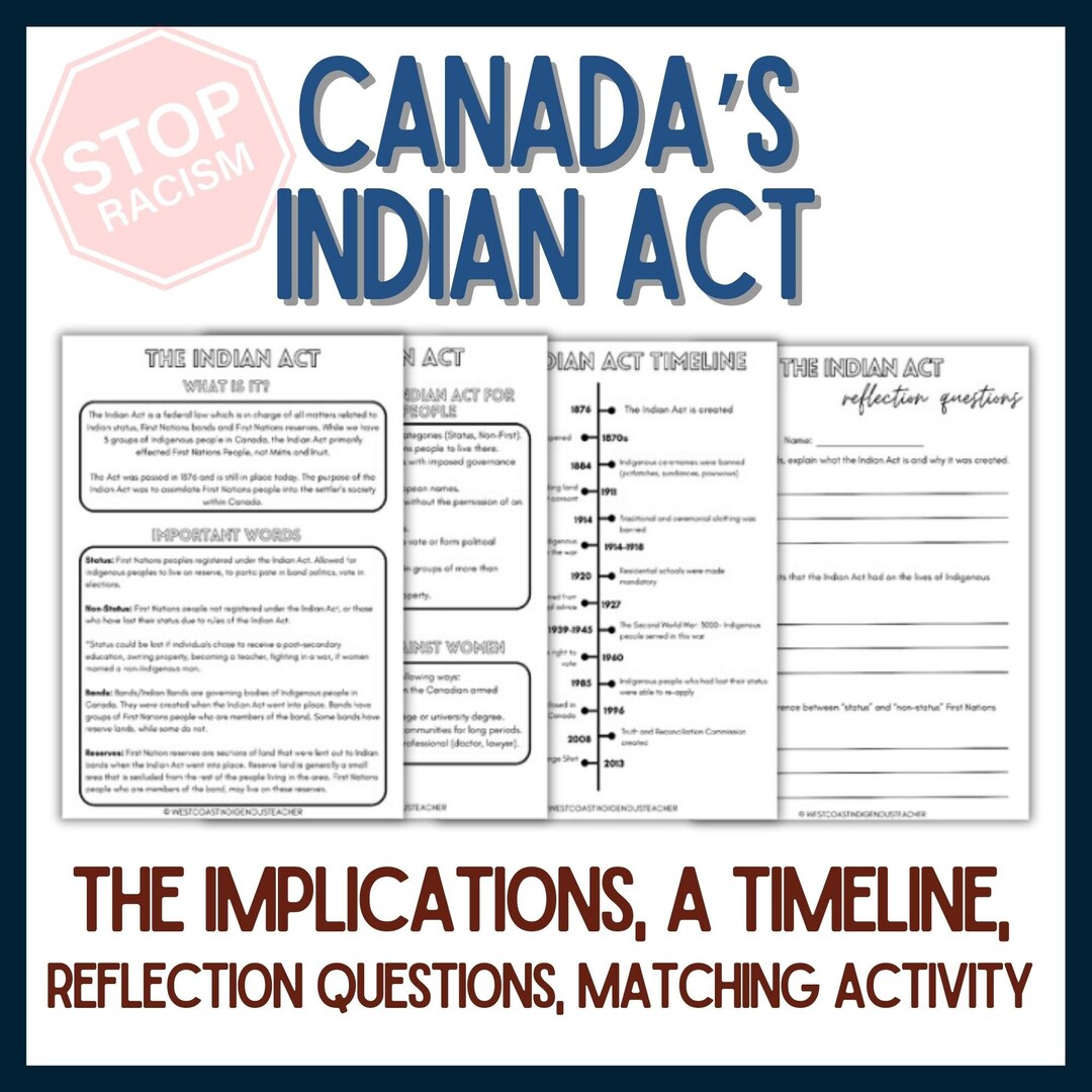 Indigenous Education, Indian Act, Research Project, Middle High Lesson ...