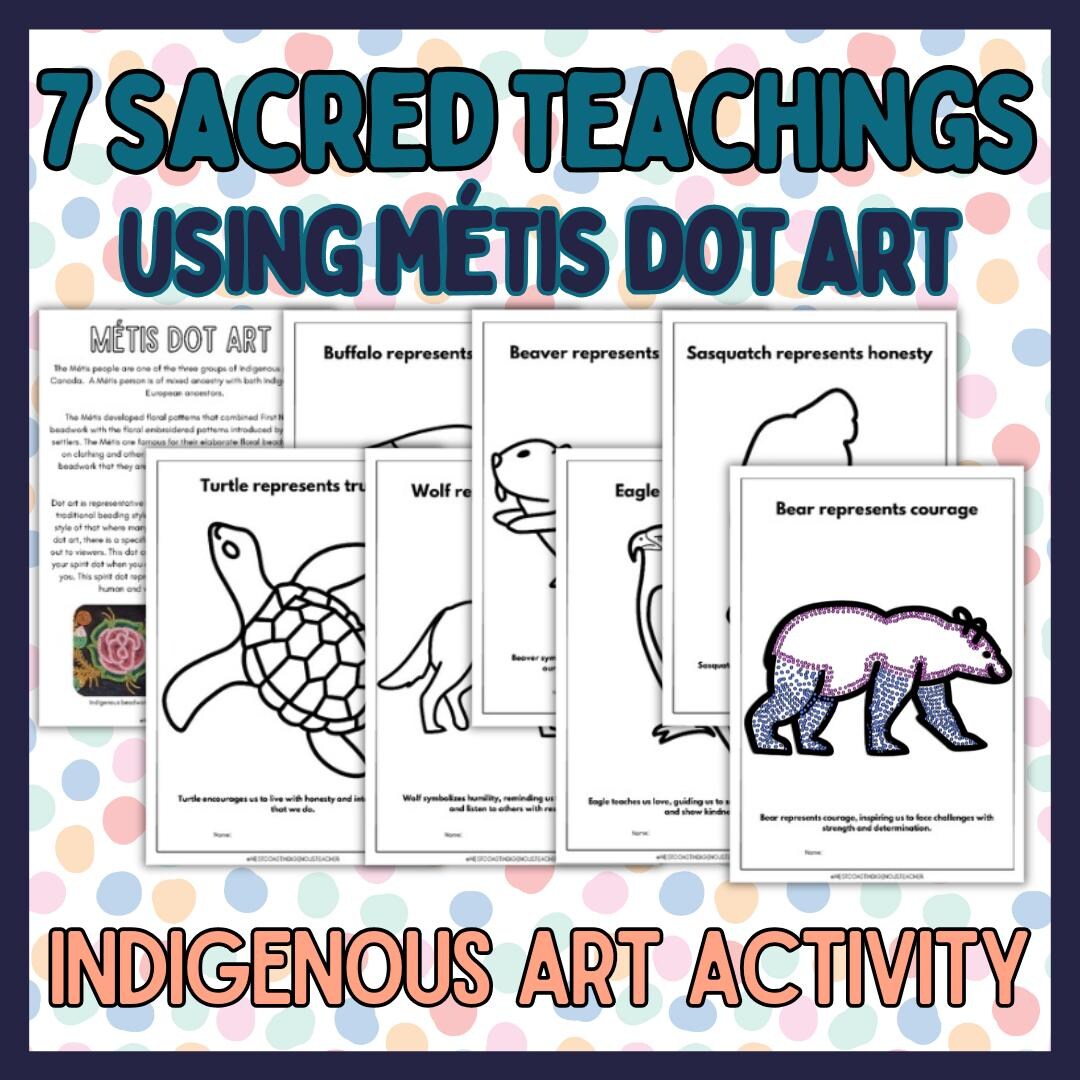 Indigenous Art Canada - the 7 Sacred Teachings Using Métis Dot Art - Etsy