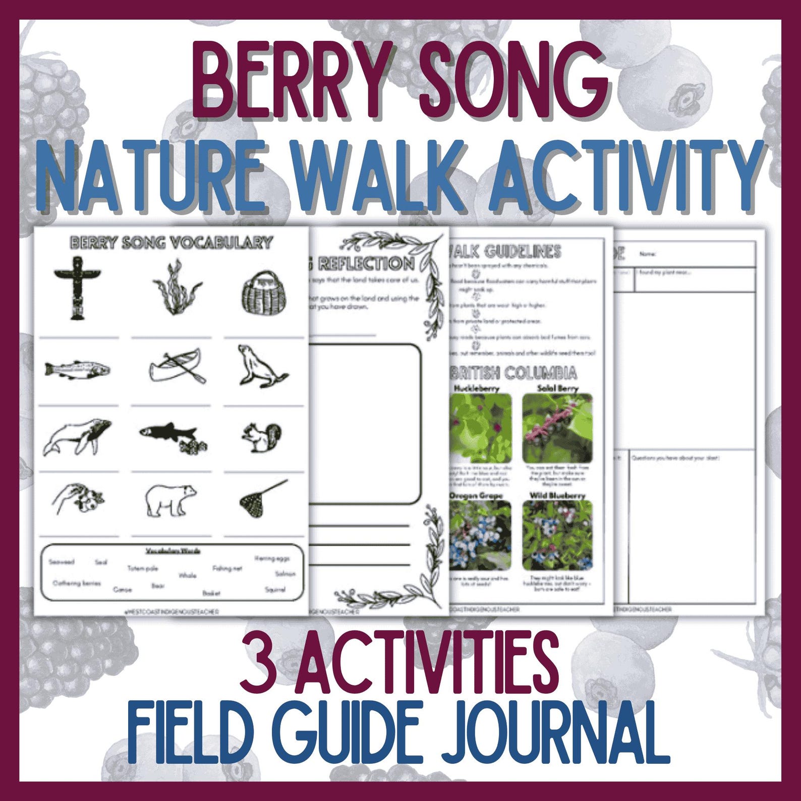 Berry Song Nature Walk, Indigenous Education, Indigenous Canada - Etsy