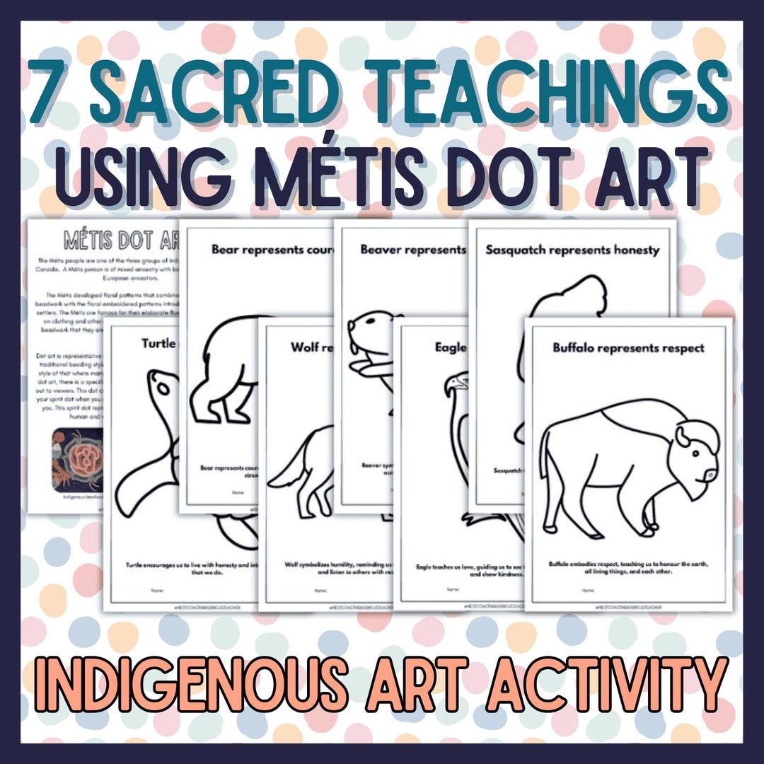 The 7 Sacred Indigenous Teachings With Métis Dot Art, Indigenous ...