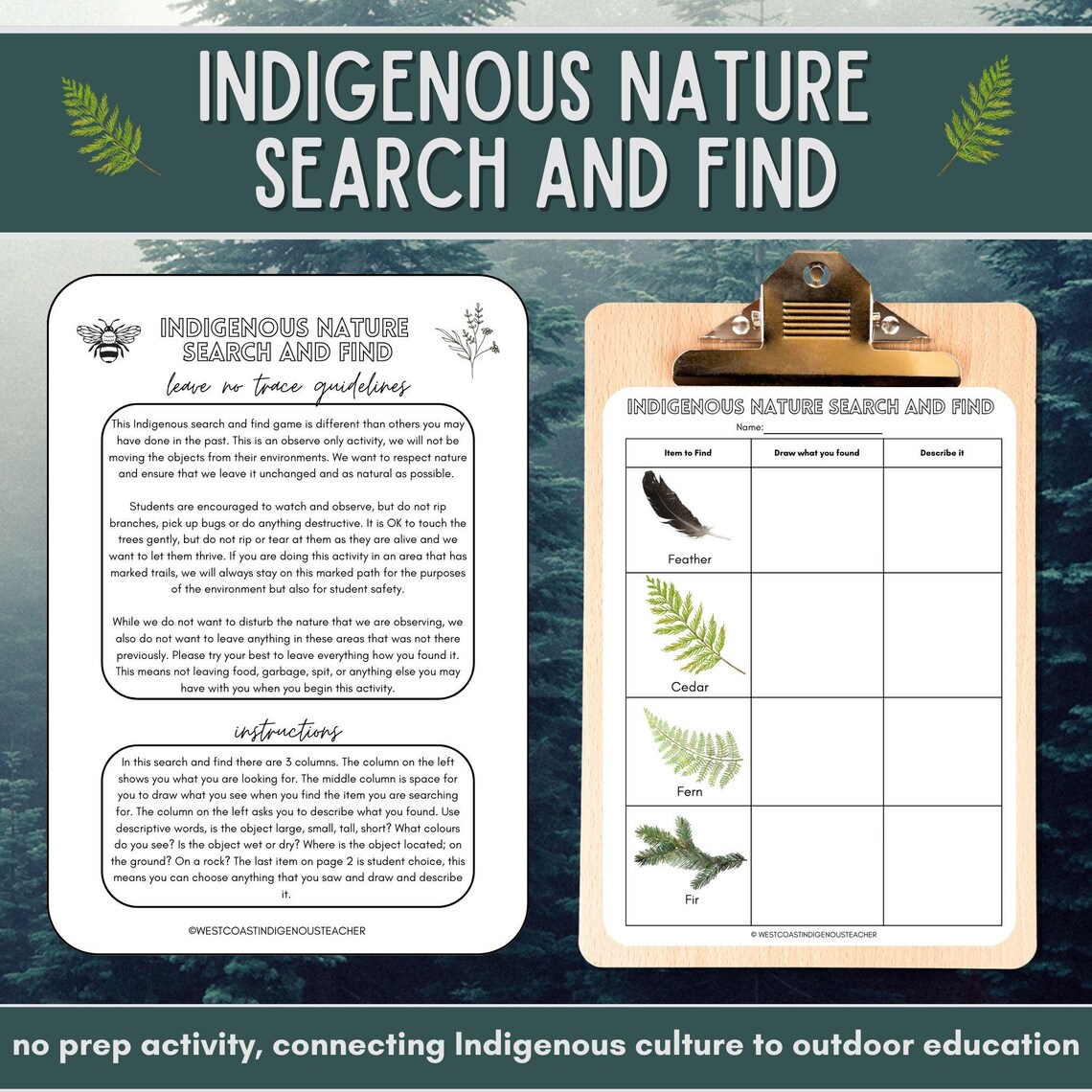 Outdoor Education Scavenger Hunt, Outdoor Learning, Indigenous ...