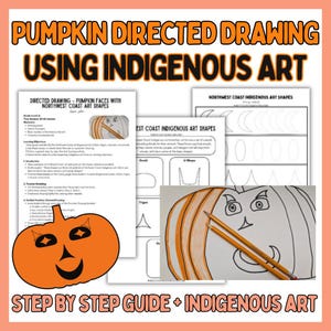 Halloween Pumpkin Directed Drawing - Indigenous Art Canada - Pumpkin ...