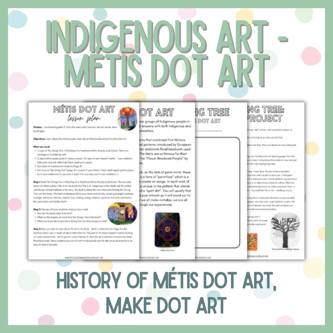 Indigenous Art Métis Dot Art Lesson Plan for Teachers, Indigenous ...