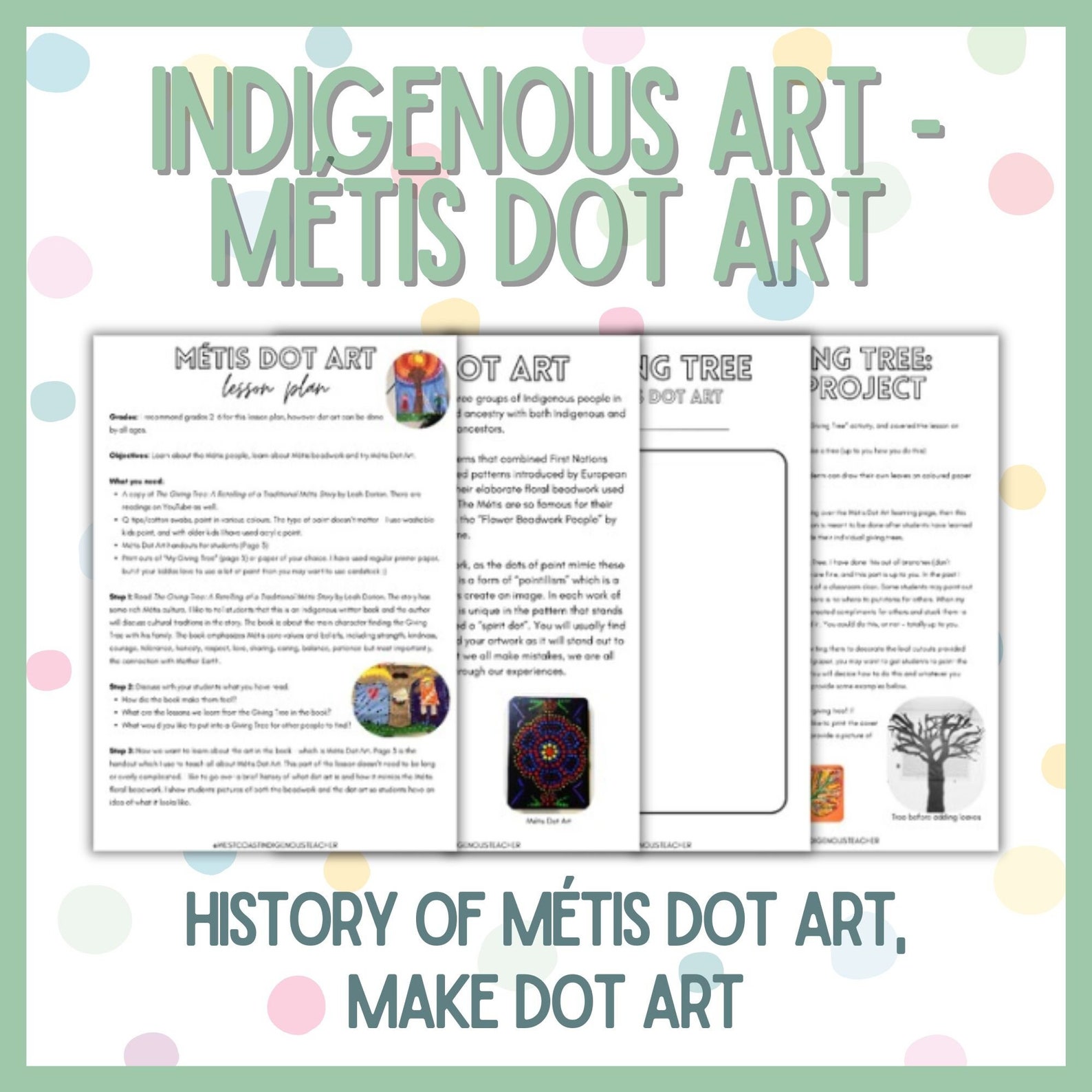 Métis Dot Art, Métis Culture Lesson, Indigenous Art Canada, Indigenous ...