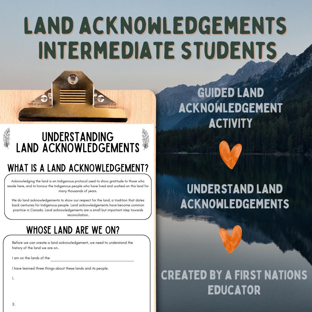 Land Acknowledgement Activity, Outdoor Education, Indigenous Education ...