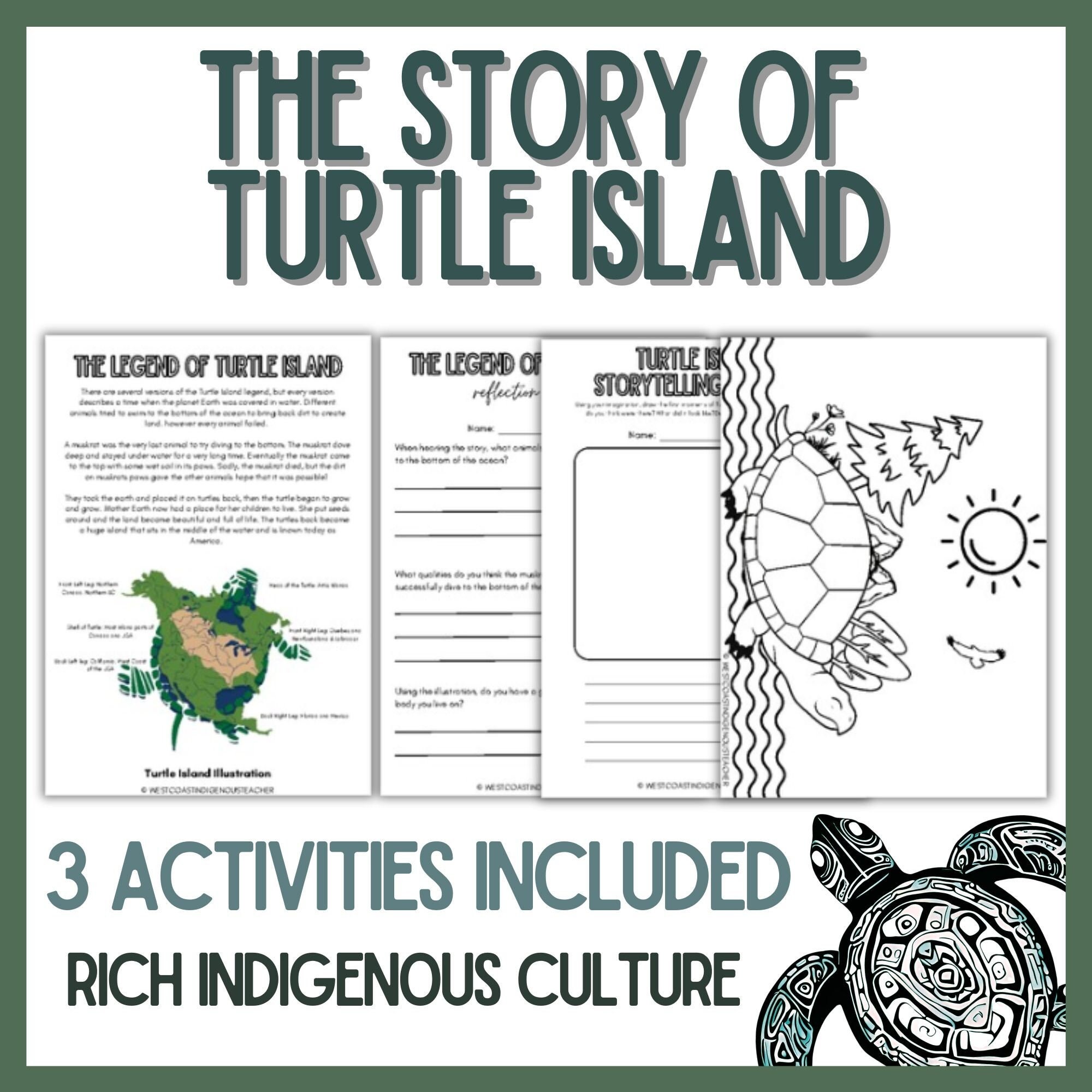 Turtle Island Legend Indigenous Creation Story, Teacher Resource ...