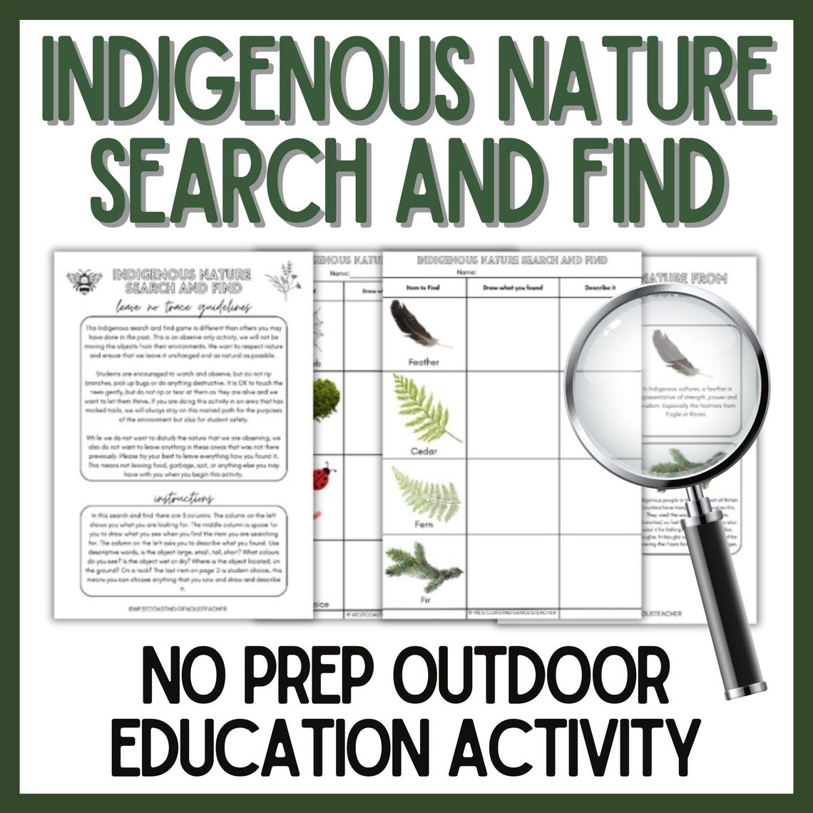 Outdoor Education Scavenger Hunt, Outdoor Learning, Indigenous ...
