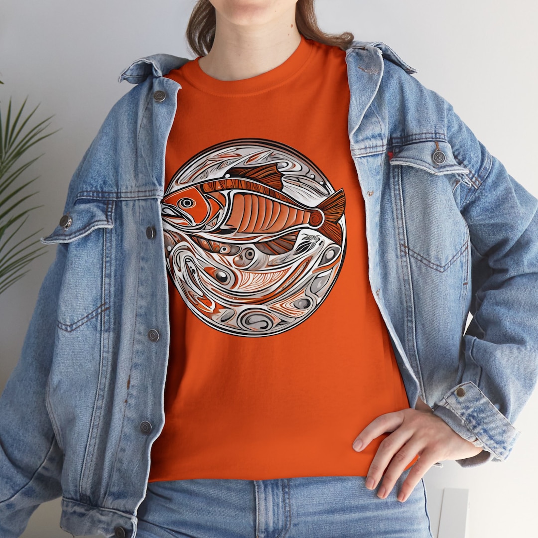 Orange Shirt Day, Indigenous Salmon Shirt, First Nations Art Shirt ...