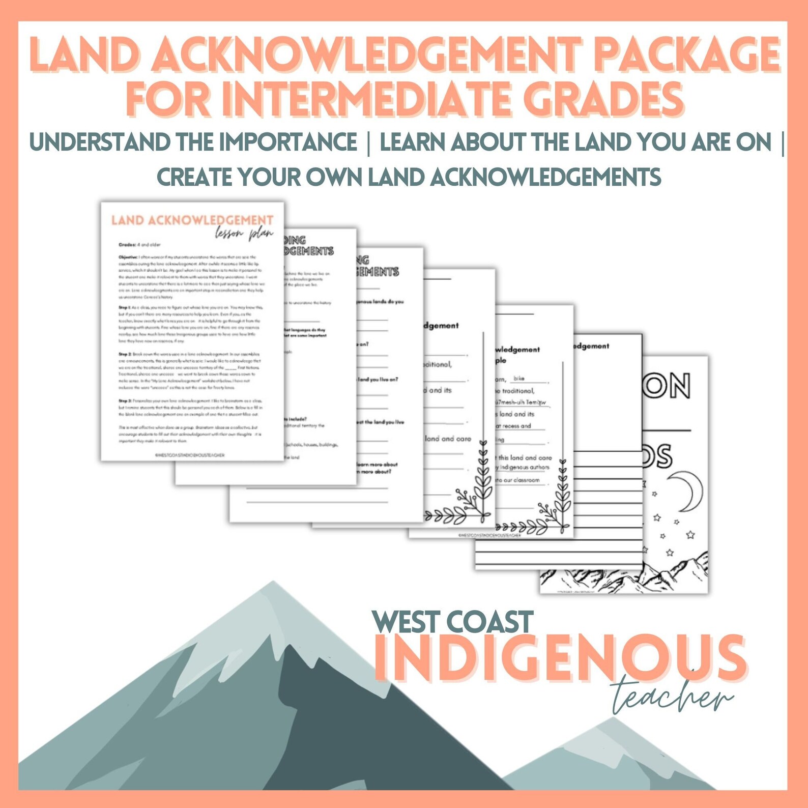 Land Acknowledgement Intermediate Indigenous Education - Etsy