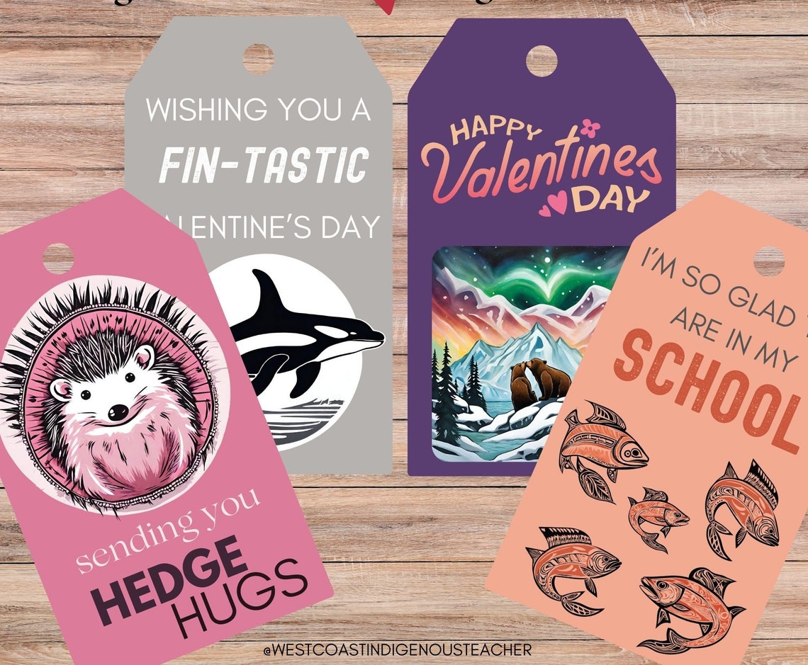 Valentine's Day Digital Download Cards, Indigenous Cards, Kids ...